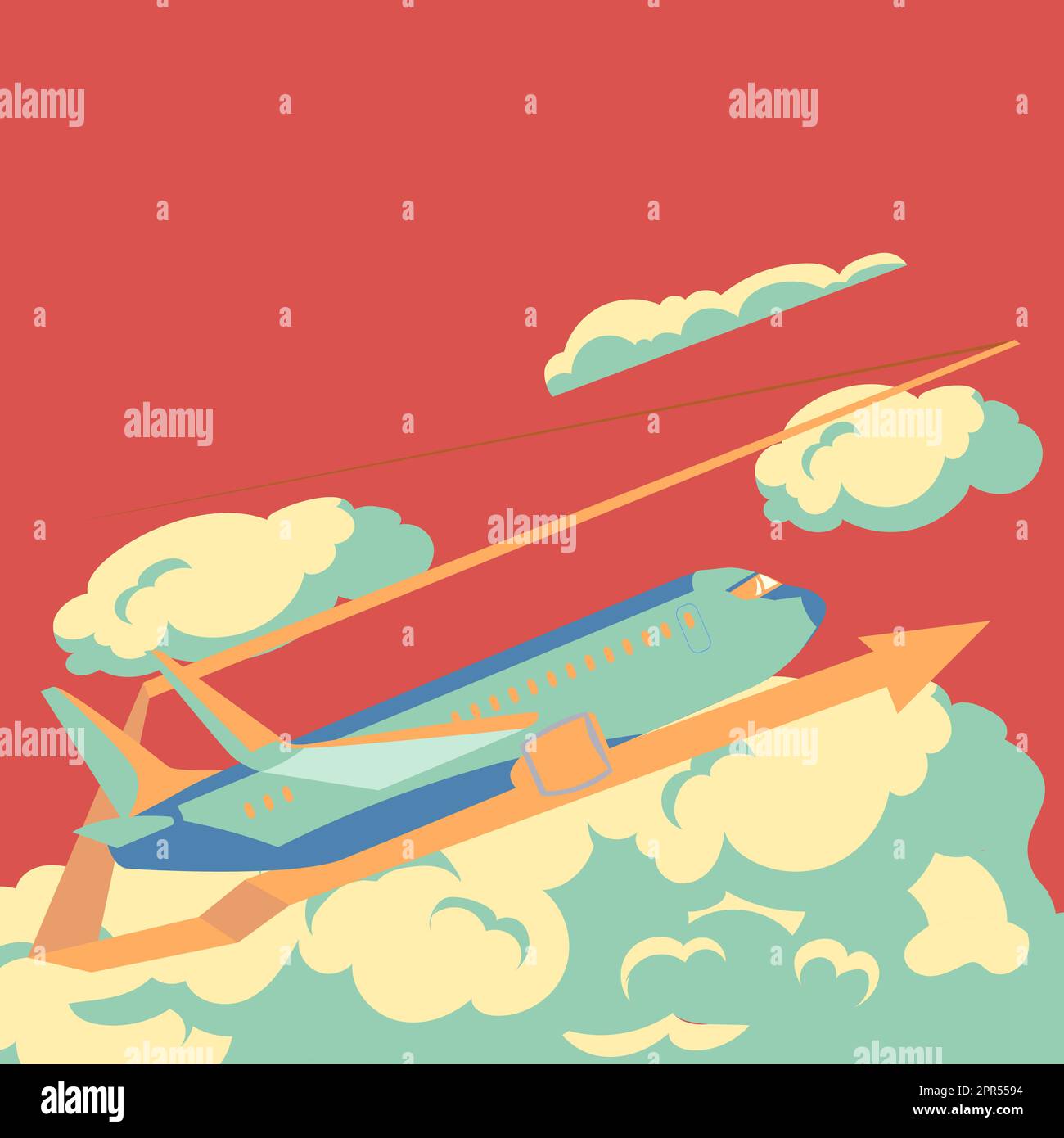 Plane Taking Off Leaving Arrow Behind And Presenting Important Message ...