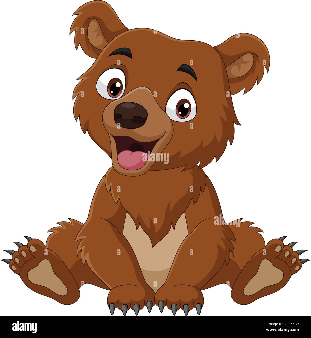 Cartoon funny little bear sitting Stock Vector Image & Art - Alamy