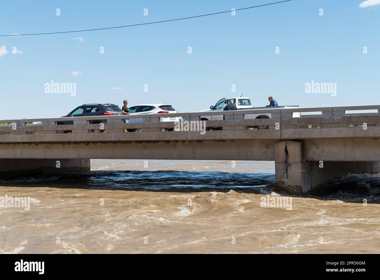 Upington, South Africa - Feb 24, 2023: Sightseers on the road bridge ...