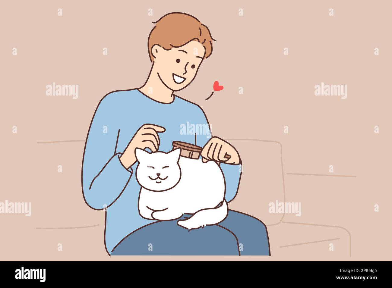 Cute cat owner play Stock Vector Images - Alamy