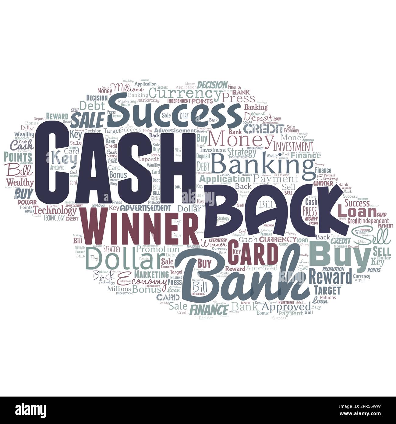 Big word cloud with words cash back. Incentive offered buyers certain ...