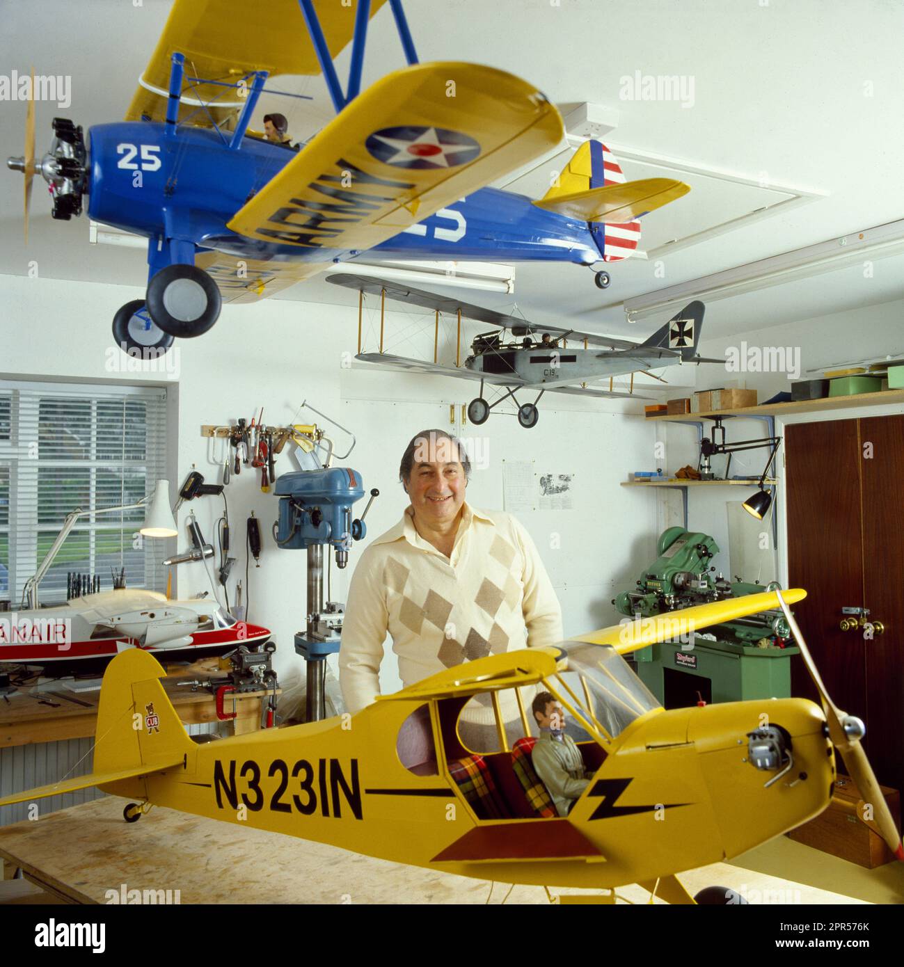Model plane maker photographed in London in 1980 Stock Photo - Alamy