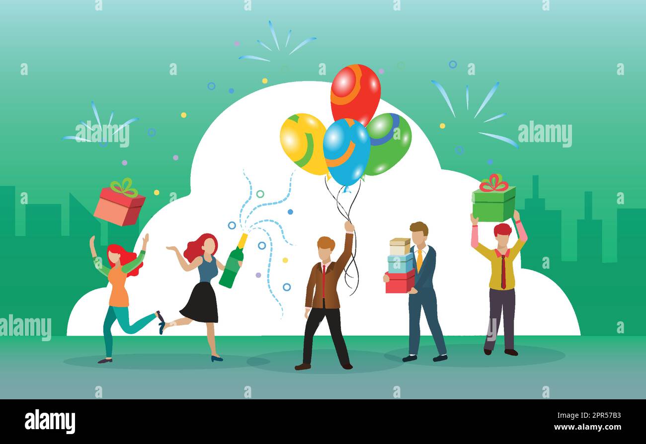 Couple celebrating surprise gift Stock Vector Images - Alamy