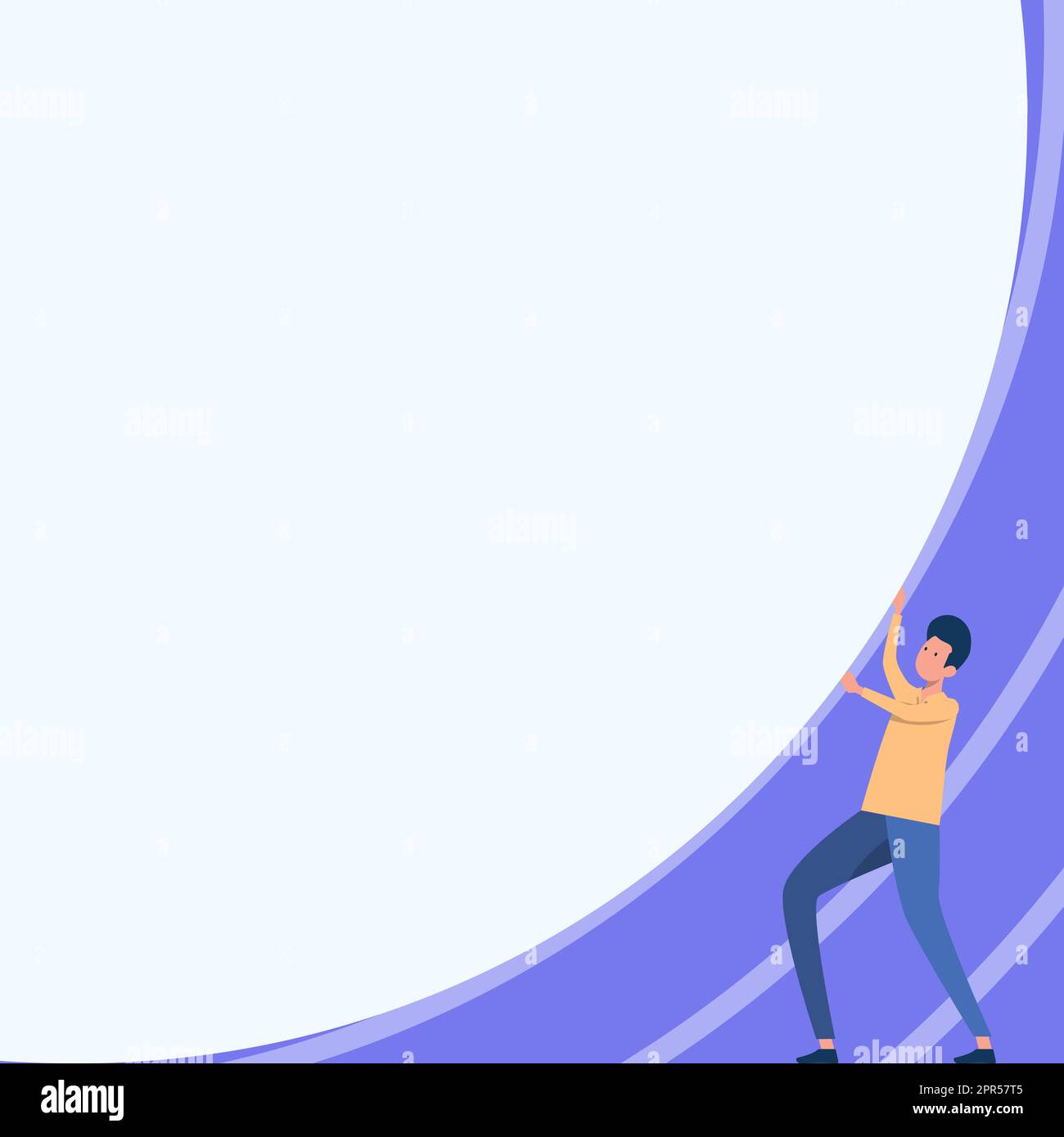 Gentleman Drawing Standing Pushing Big Circular Object. Businessman ...