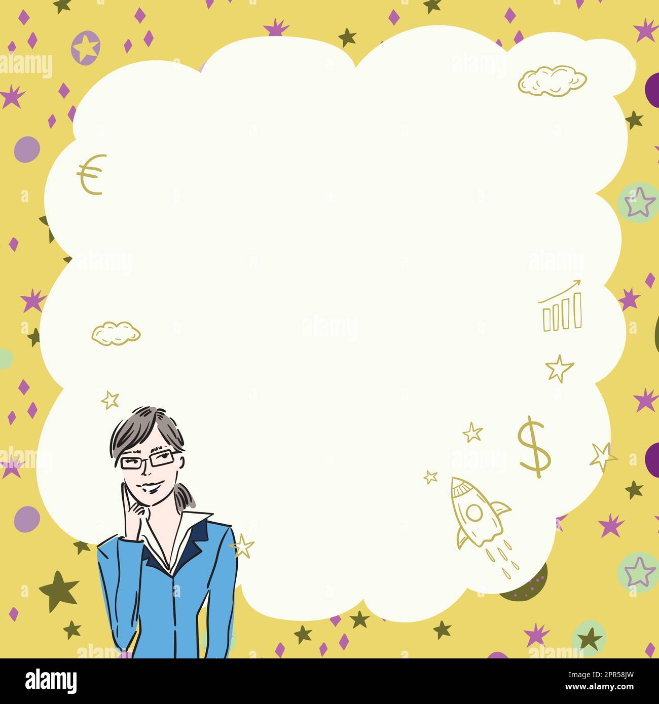 Girl thinking deeply Stock Vector Images - Alamy
