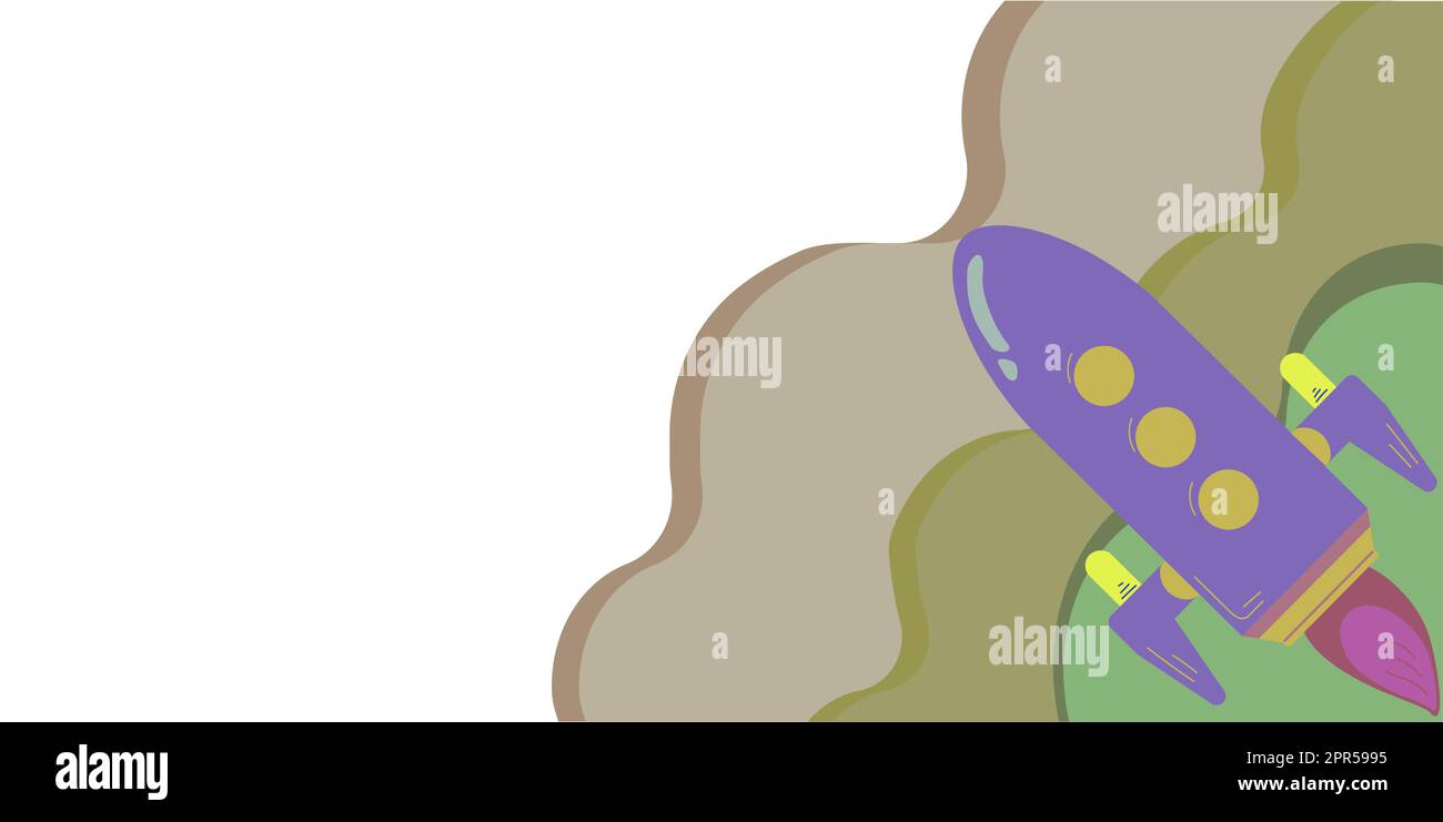 Rocket Taking Off Leaving Fire Behind And Presenting Important Message ...