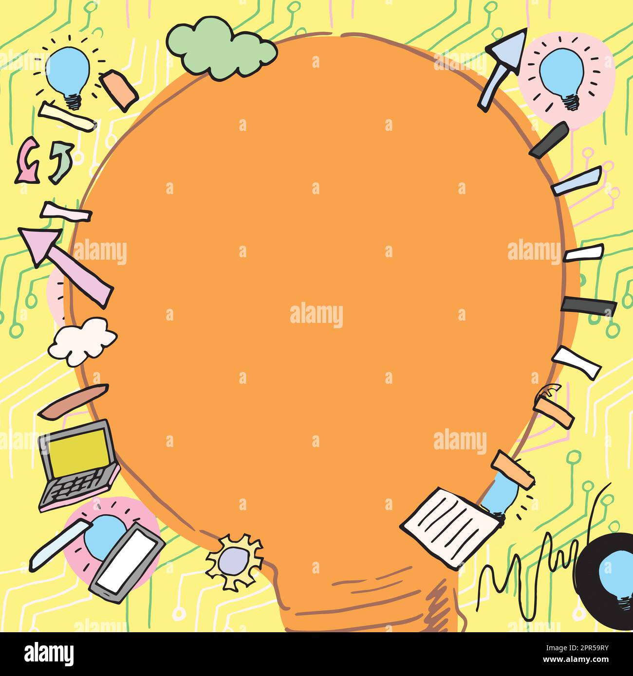 Big Lightbulb Drawing With Important Messages Written Inside. Crutial ...