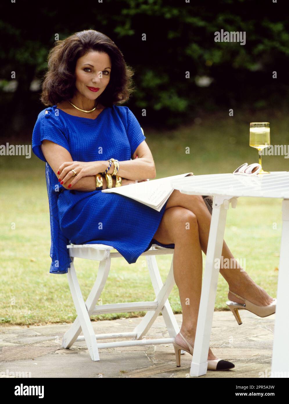 Joan Collins photographed in her UK home in 1984 Stock Photo - Alamy