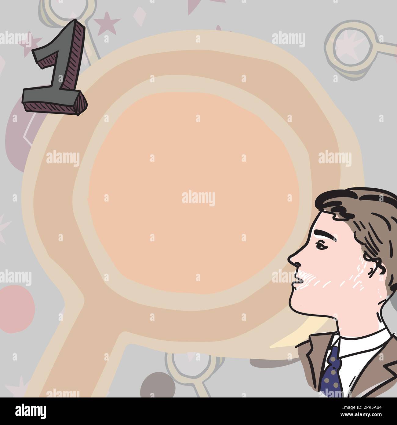 Man Looking At 1 Number Brainstorming New Solutions. Abstract Focusing ...