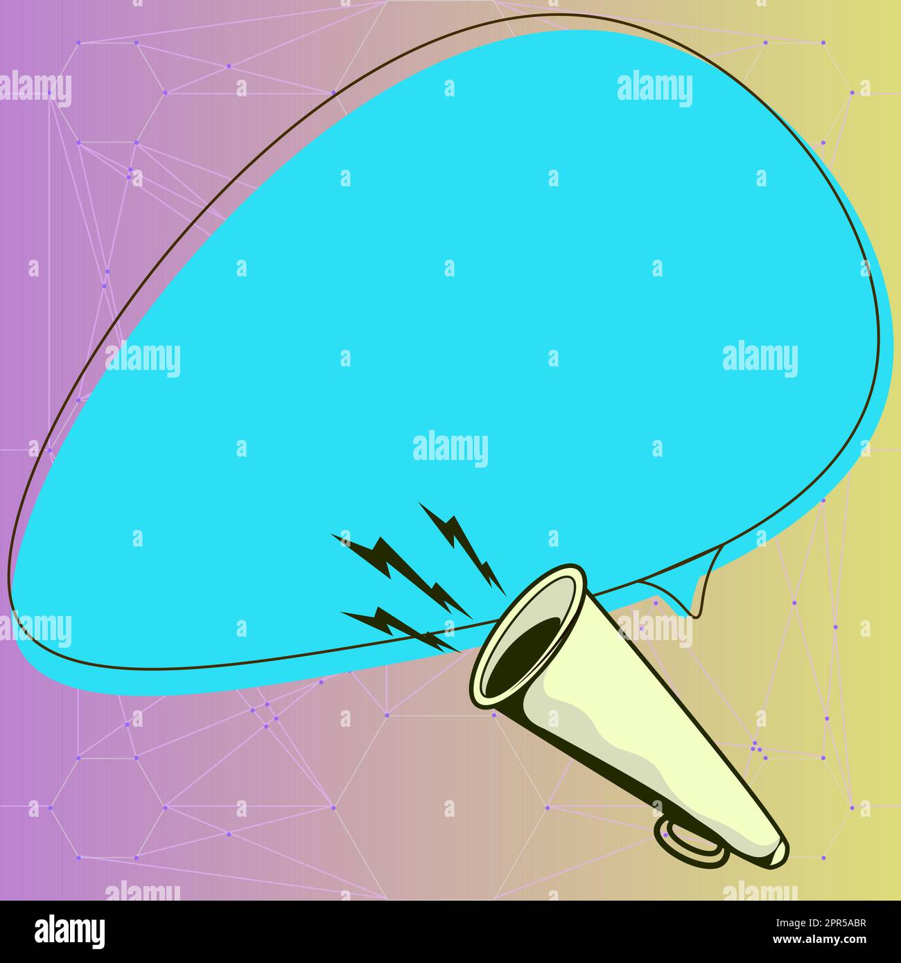 Illustration Of Megaphone Making Loudly New Announcement. Using A ...