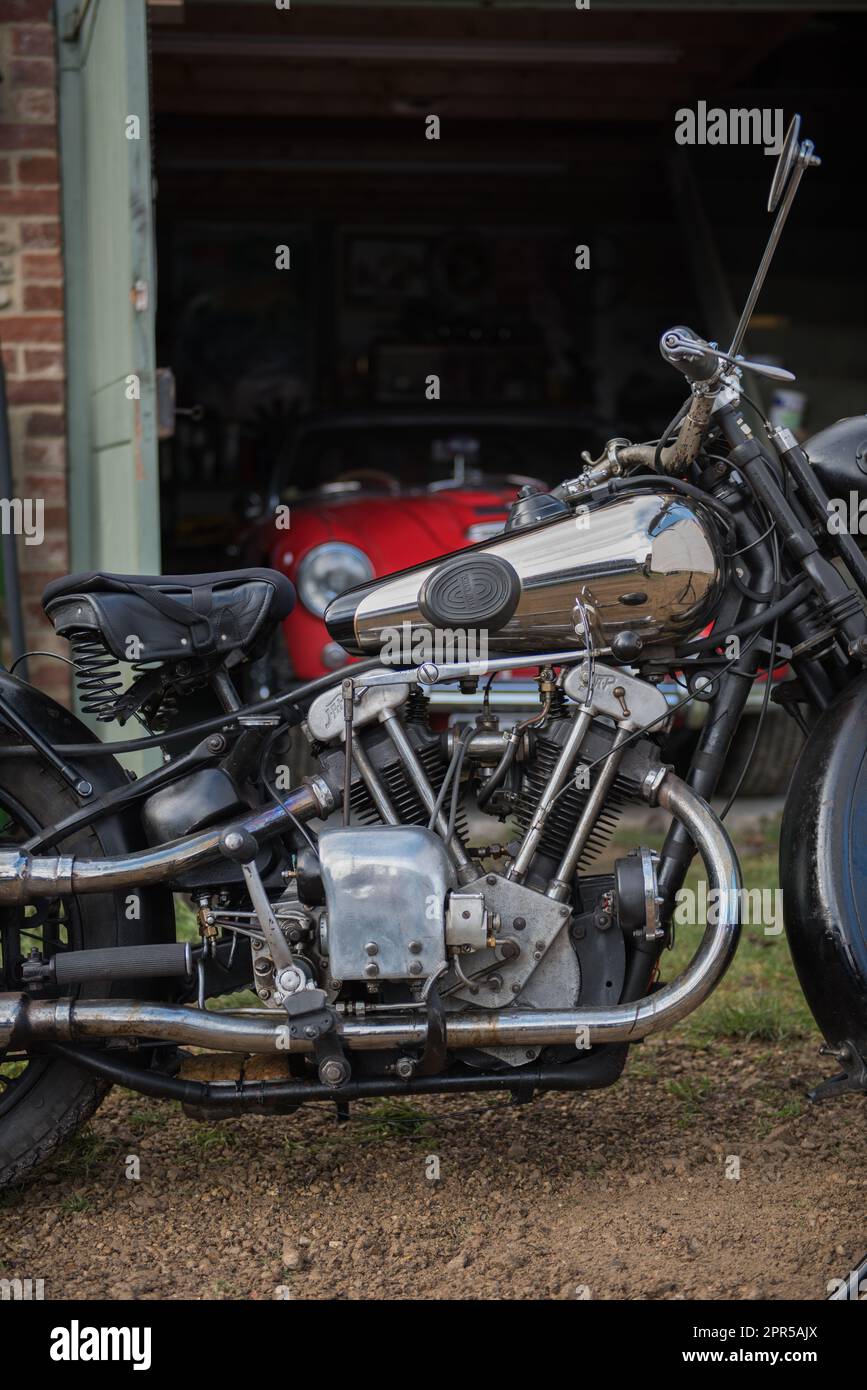 Engine detail of A 1932 680 Brough SuperiorClassic Motorbike. TE ...