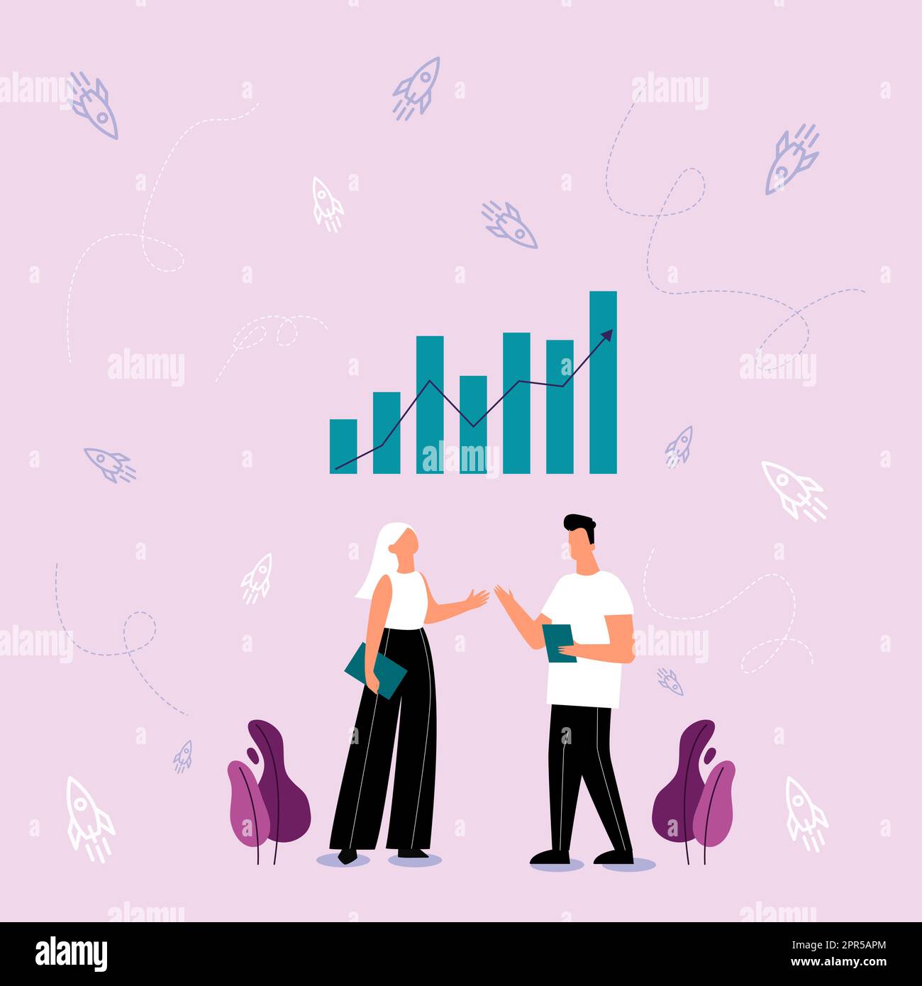 Illustration Of Partners Sharing New Wonderful Ideas For Skill ...