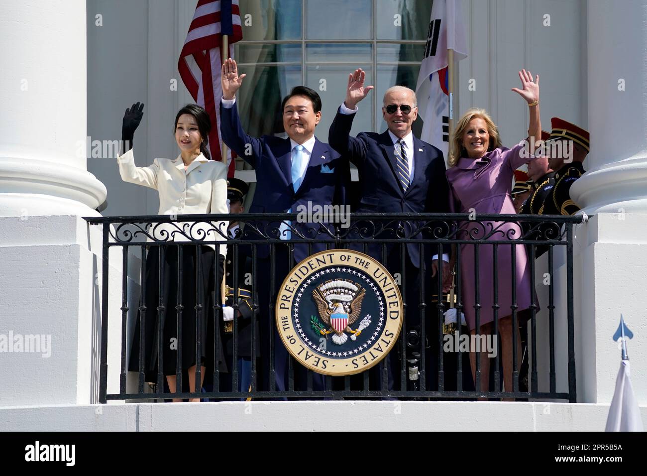 South Korea's first lady Kim Keon Hee, South Korea's President Yoon Suk ...