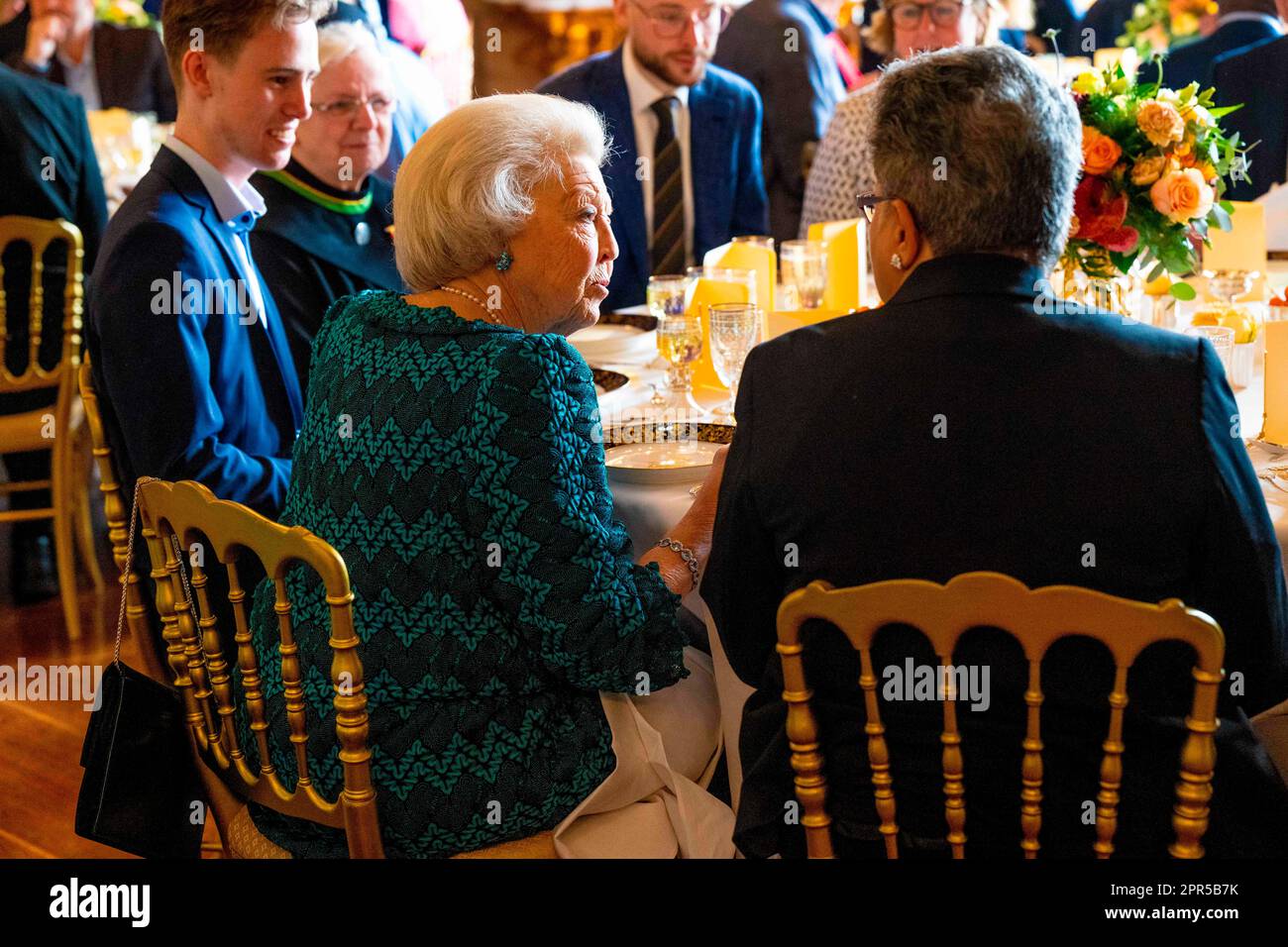 The Hague, Netherlands, April 27, 2023, Princess Beatrix of The Netherlands at Palace Huis Ten ...