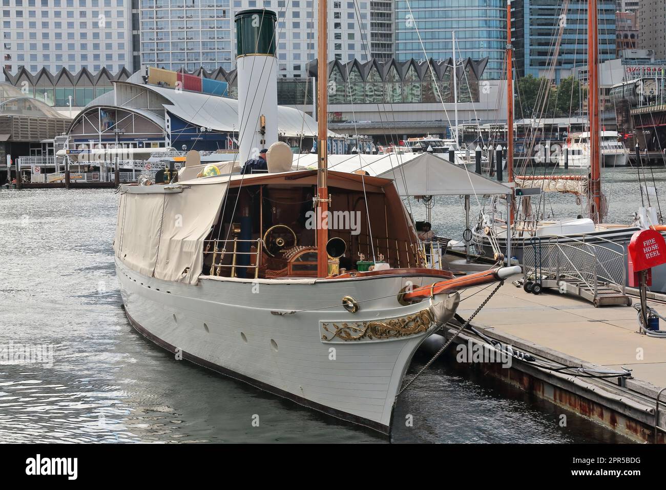 618 Edwardian luxury steam yacht on display outside the Australian ...