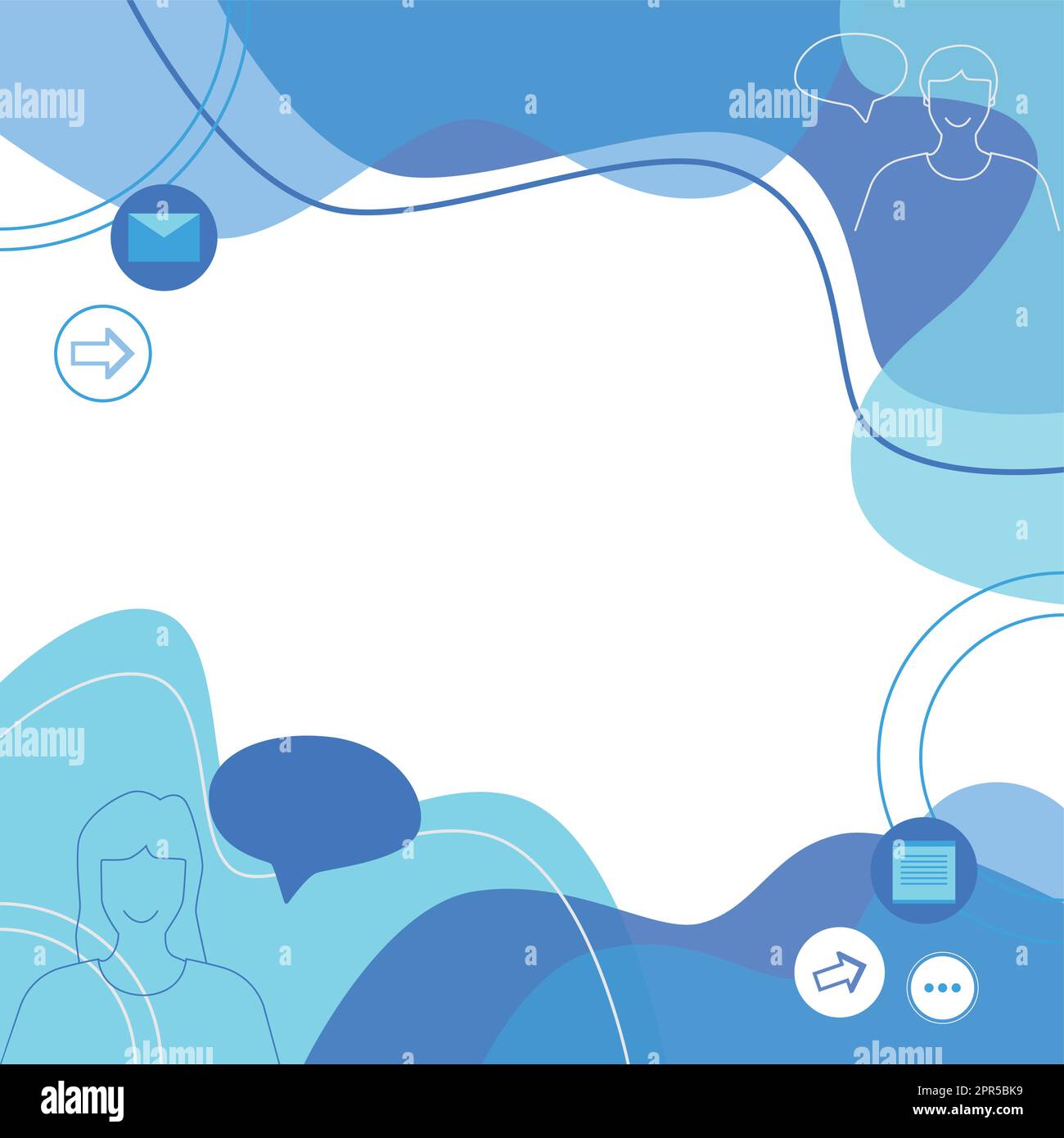 Illustration Of Couple Speaking In Chat Cloud Exchanging Messages ...