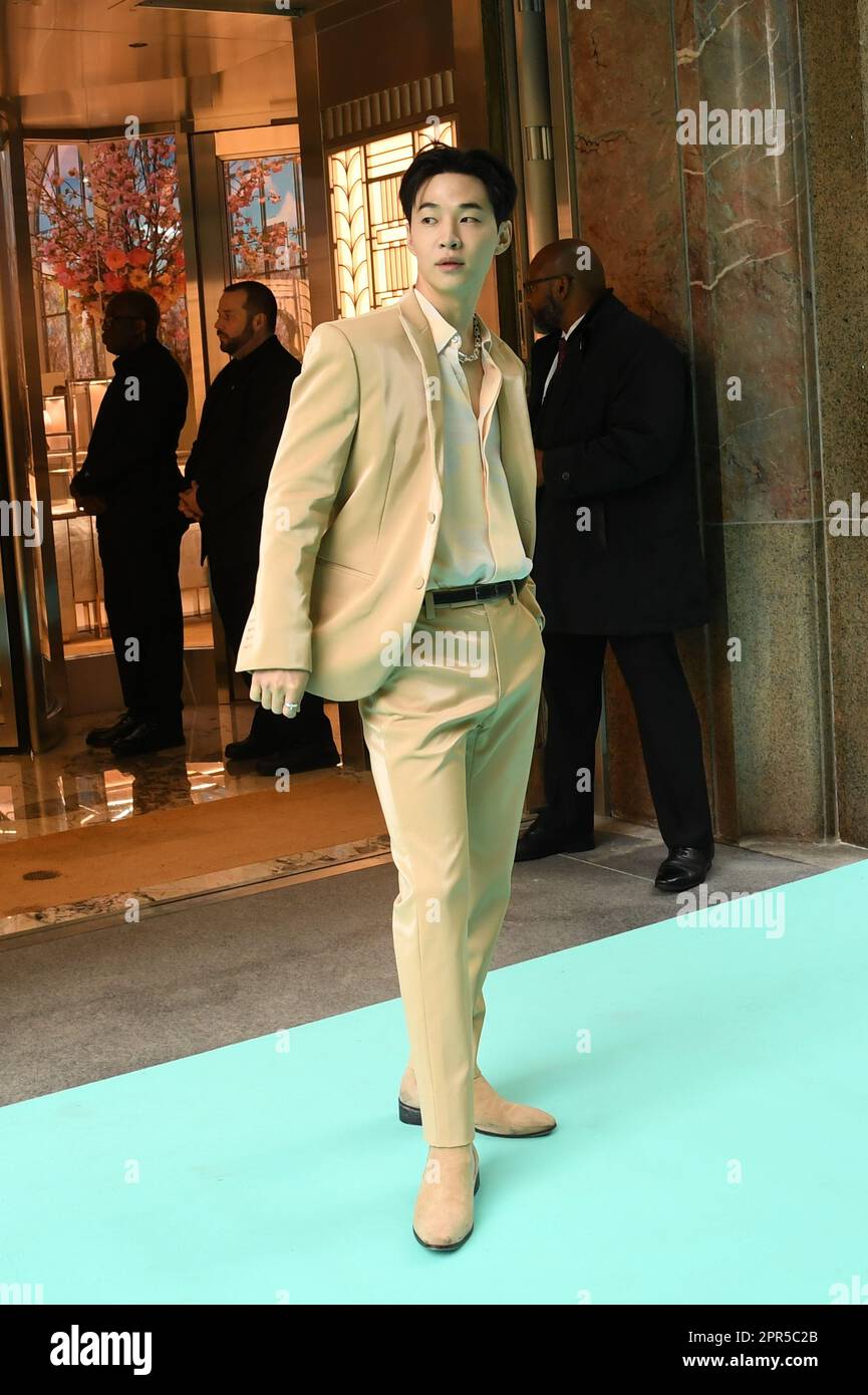 Henry Lau attends the Tiffany & Co Landmark Ribbon Cutting in New York ...