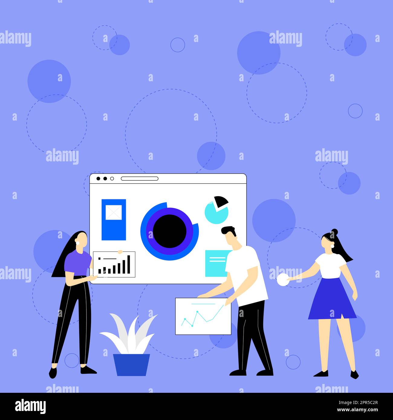 Illustration Of Employee Helping Together Sharing New Wonderful Ideas ...