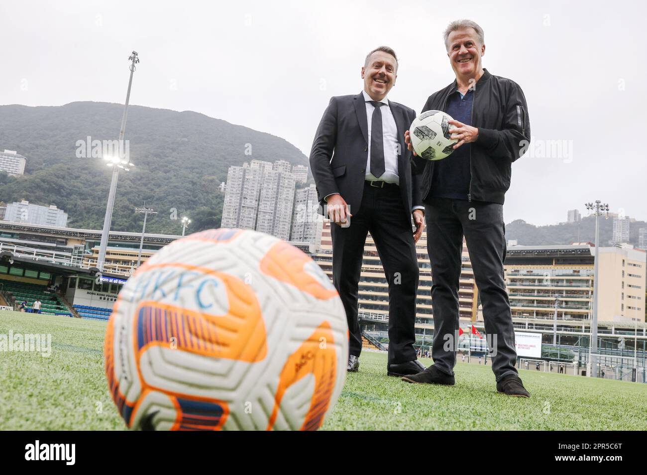 (L to R) Neil Jensen, Chairman of Hong Kong Football Club and Tony ...