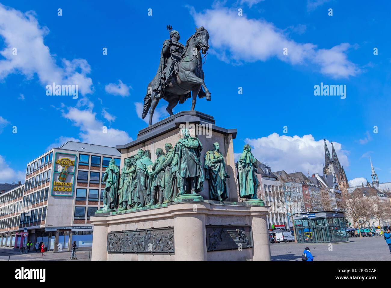 Cologne, Germany, March 27, 2023: Equestrian statue of Friedrich ...