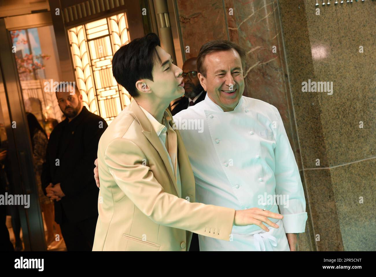 Henry Lau and French chef Daniel Boulud attend the Tiffany & Co ...