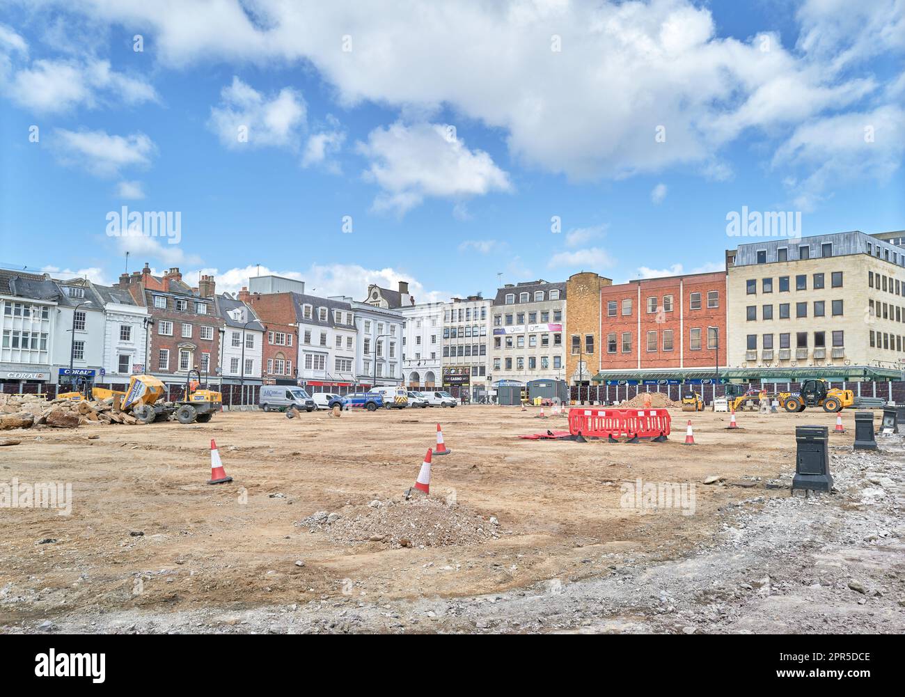 Early stages of redevelopment at the market square in the centre of ...