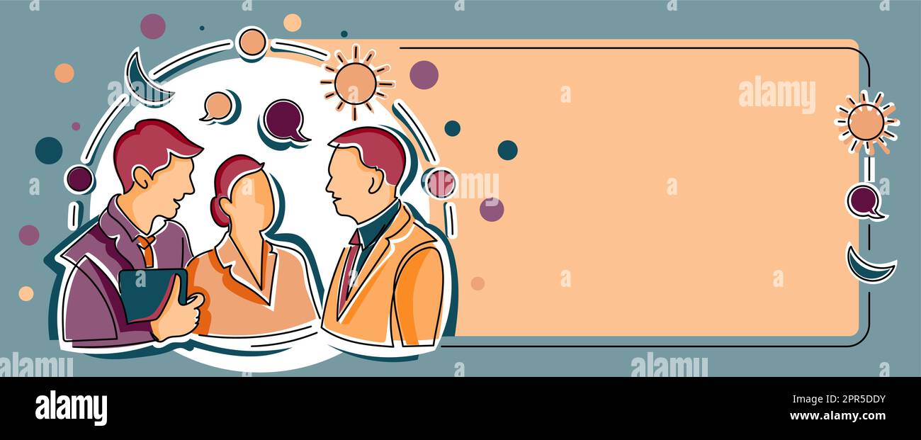 Three colleagues standing Stock Vector Images - Alamy