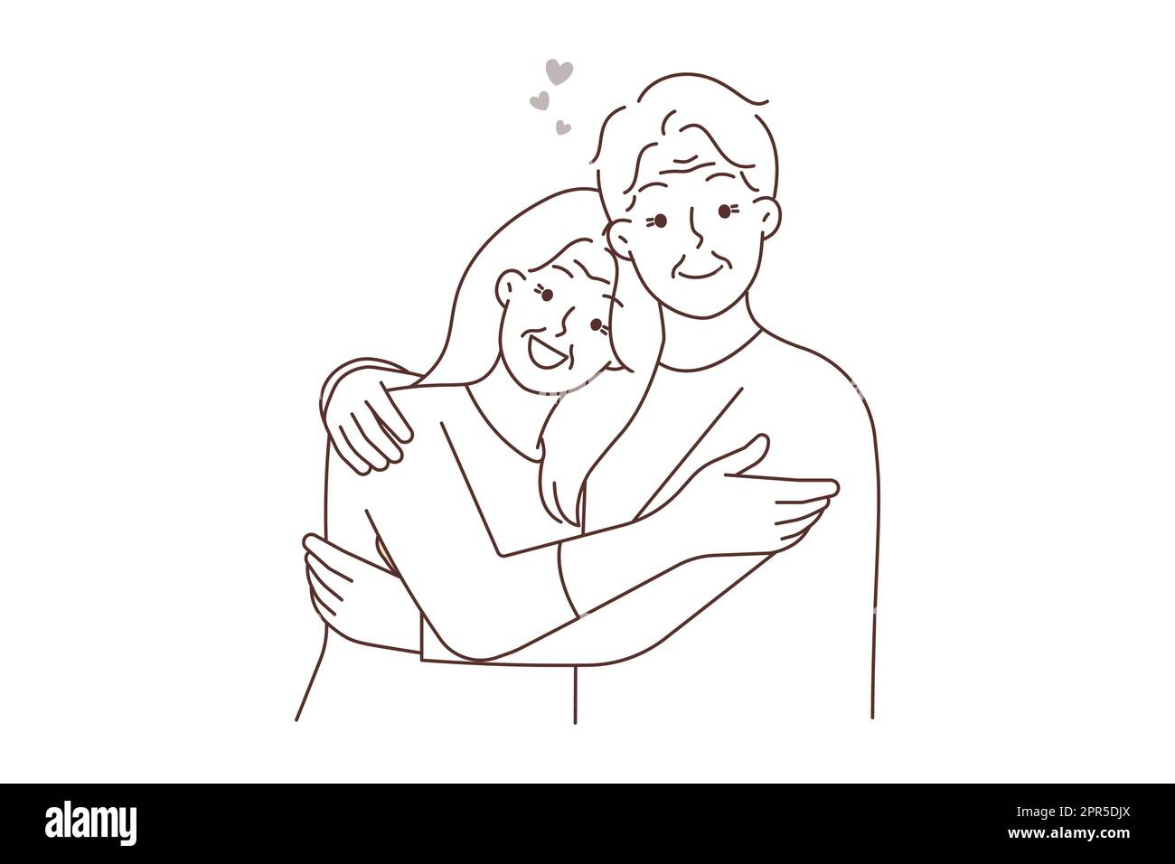 Man hugging cheerful woman Stock Vector Images - Alamy