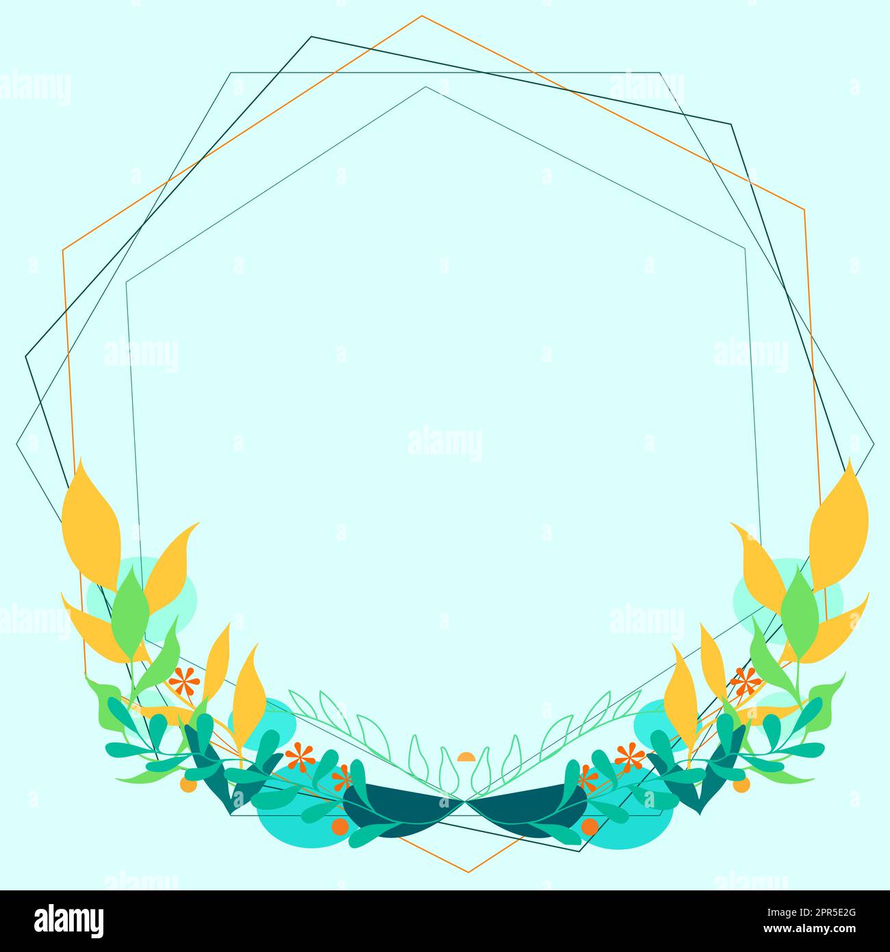 Frame With Leaves And Flowers Around And Important Announcements Inside ...