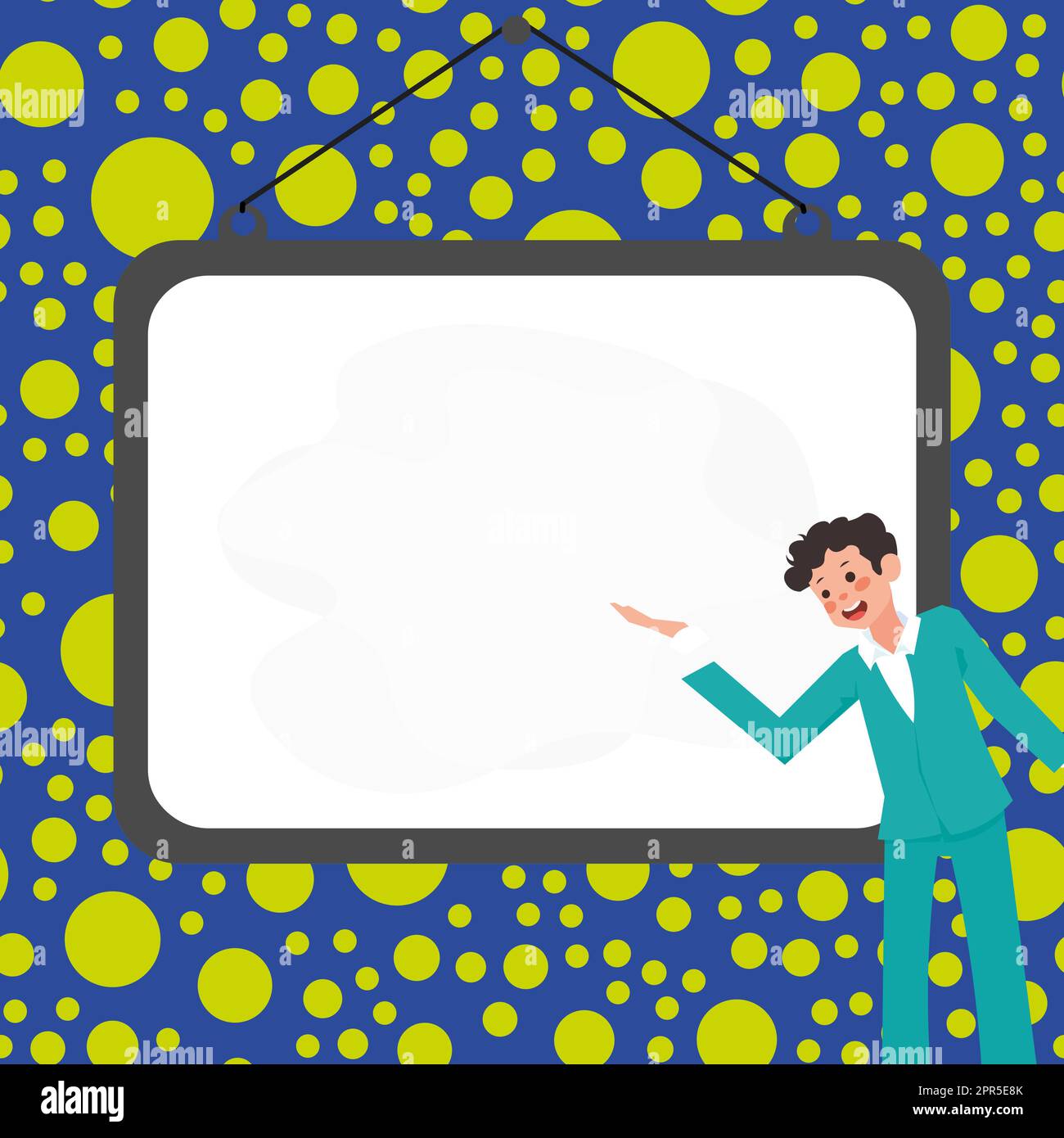 Instructor Drawing Pointing Stick On Empty Whiteboard While Holding Cup ...