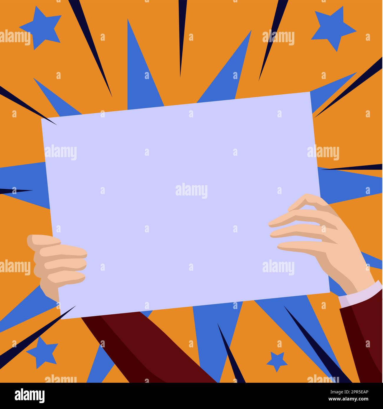 Hands Holding Paper Showing New Ideas Surrounded With Stars. Palms ...