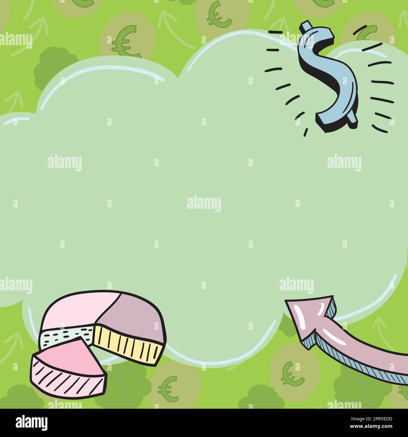 Illustration Pop-Up Cloud With Dollar Sign, Graphics And Arrows. Cash ...