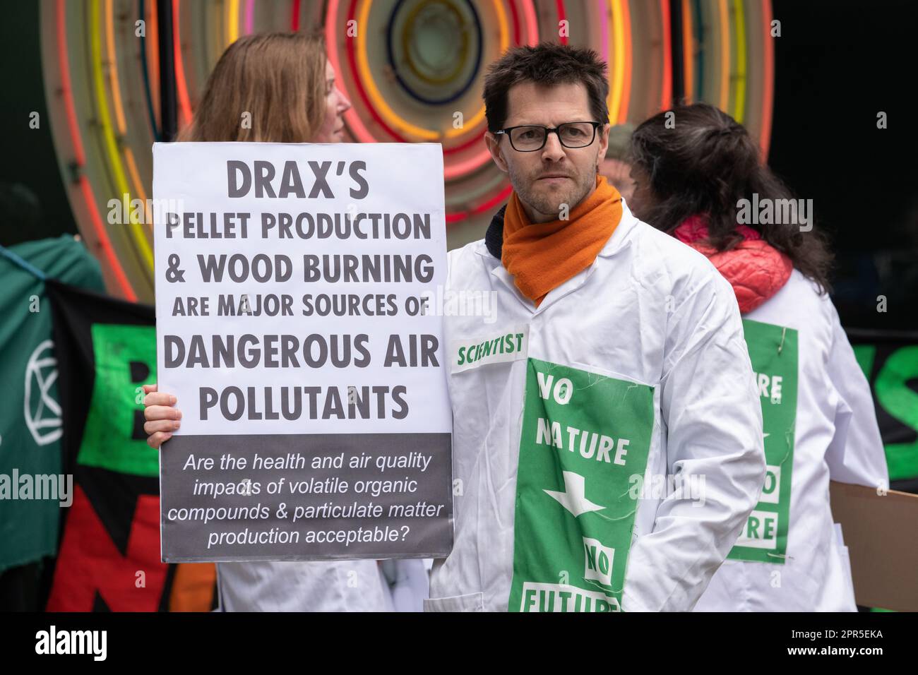 London, UK. 26th April 2023. Climate activists, including from ...