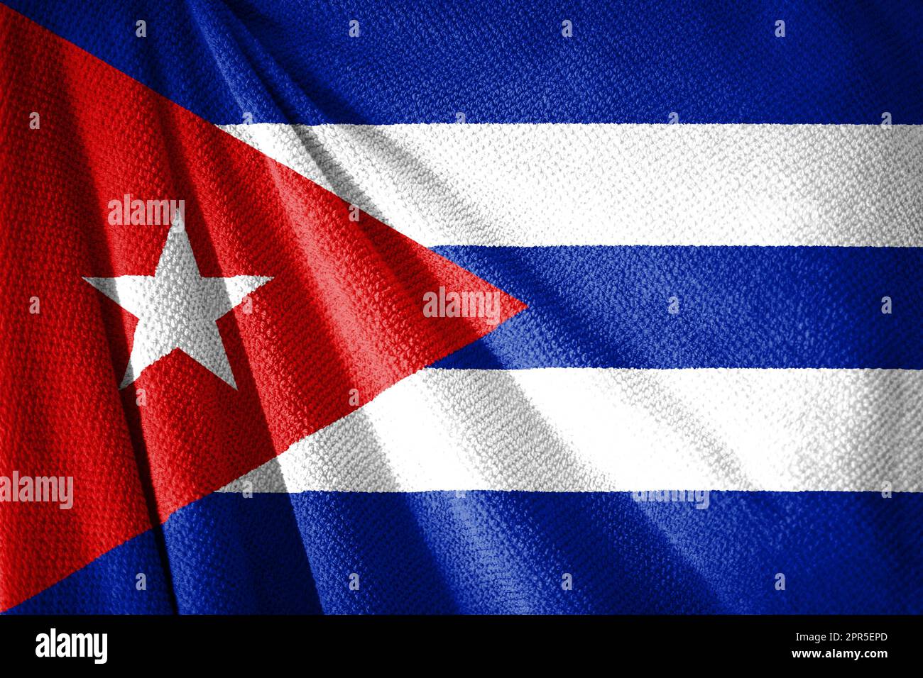 Cuba flag on towel surface illustration with, country symbol Stock ...