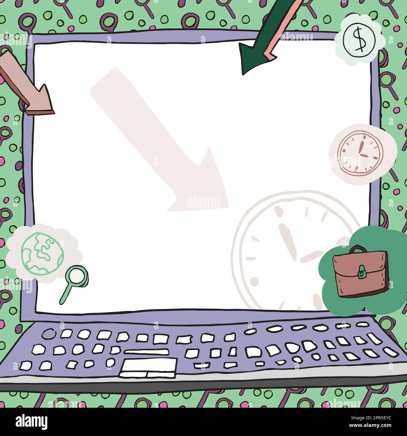 Blank frame decorated with arrows displaying business strategy leading ...