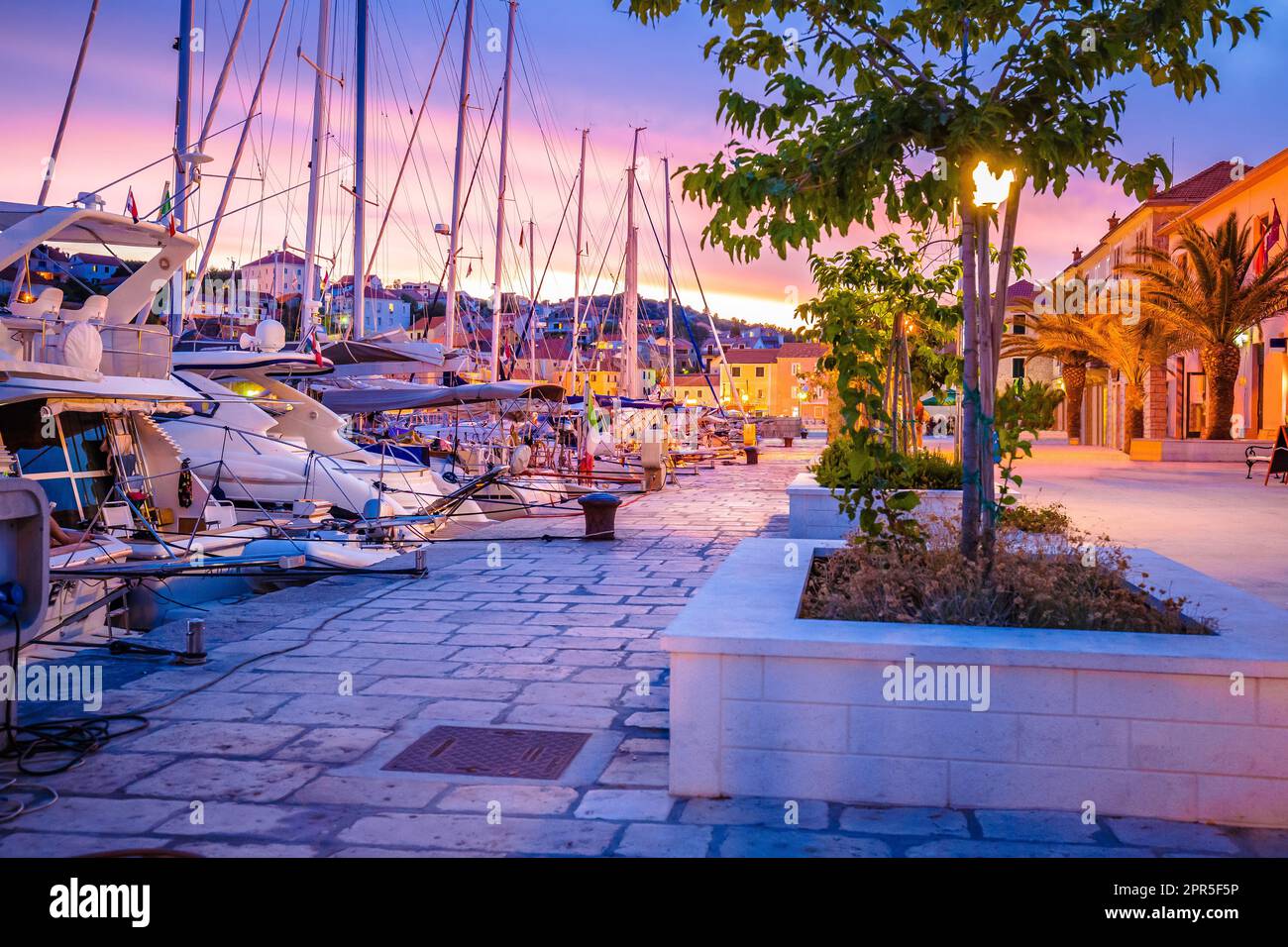Village of Sali on Dugi Otok island colorful harbor sunset view ...