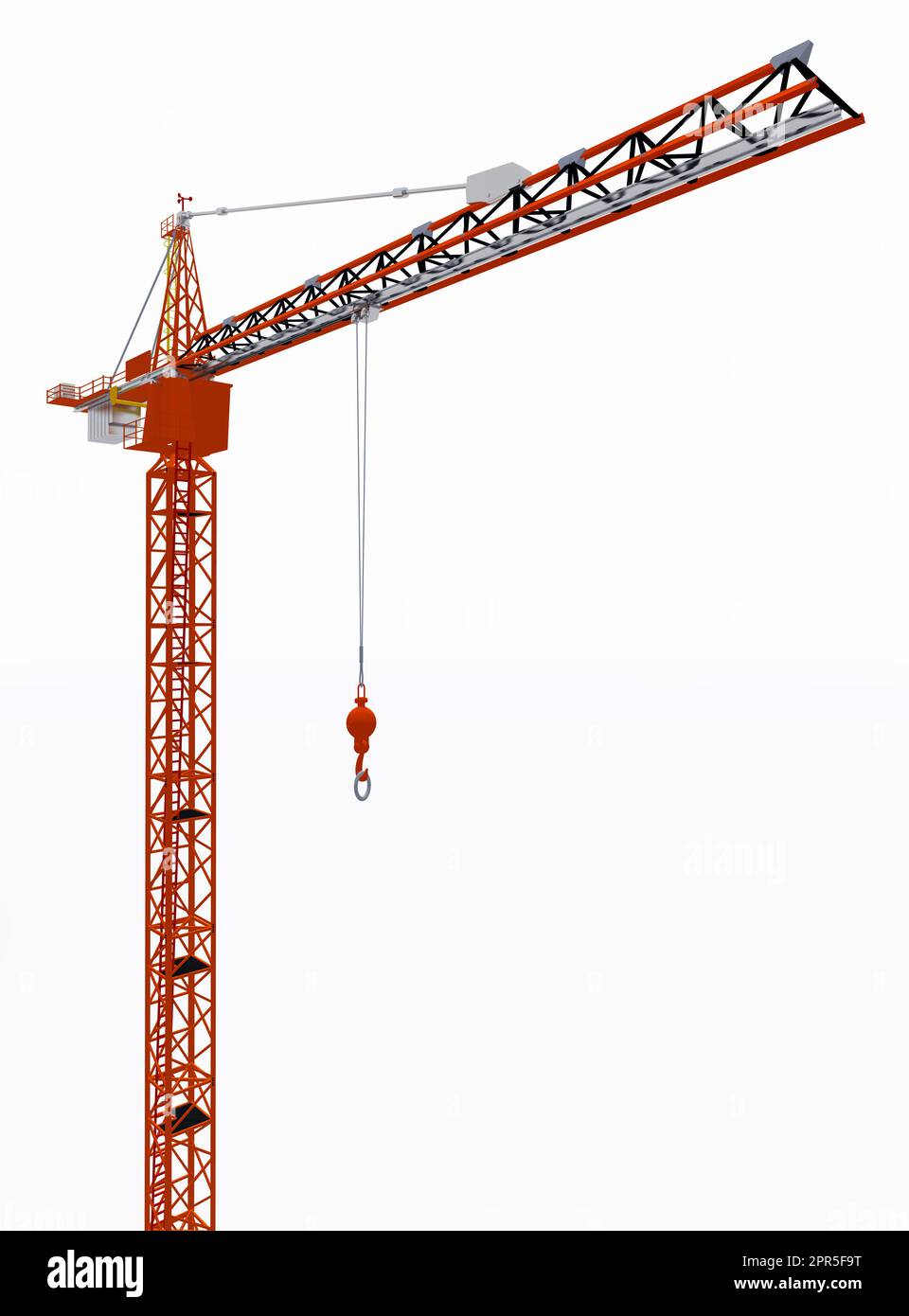 Construction crane isolated on white background Stock Photo - Alamy
