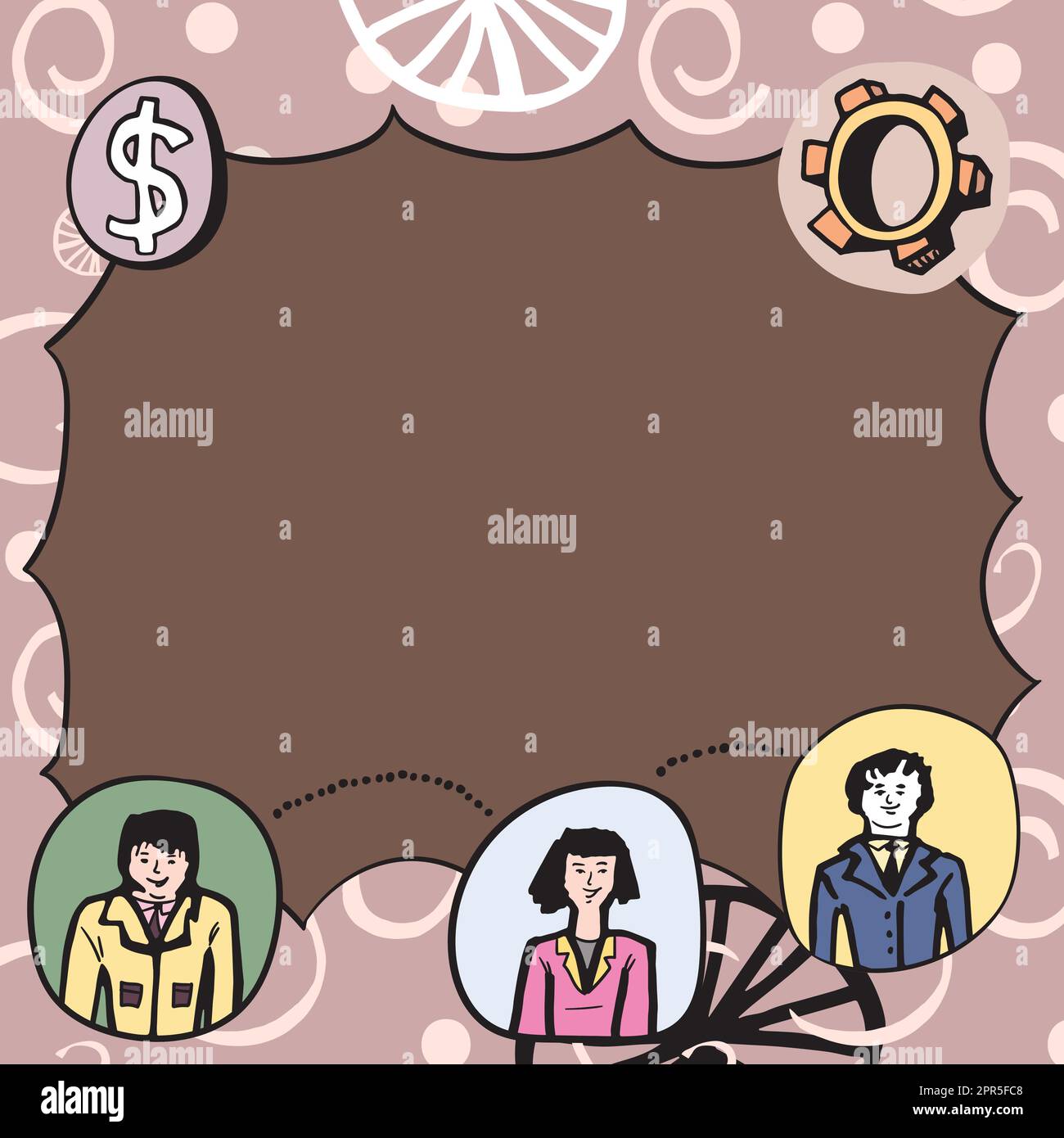 Three Business People Presenting Important Informations. Team Showing ...