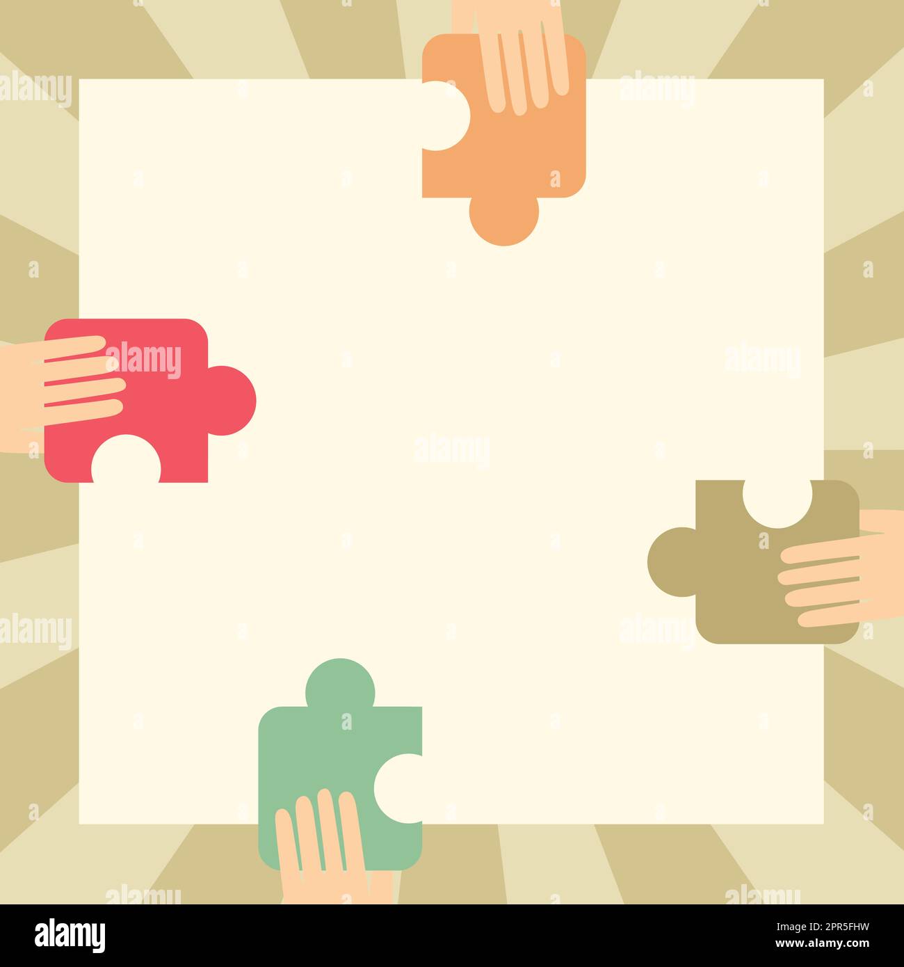 Illustration Of Hands Holding A Jigsaw Puzzle Pieces To Each Sides Of ...