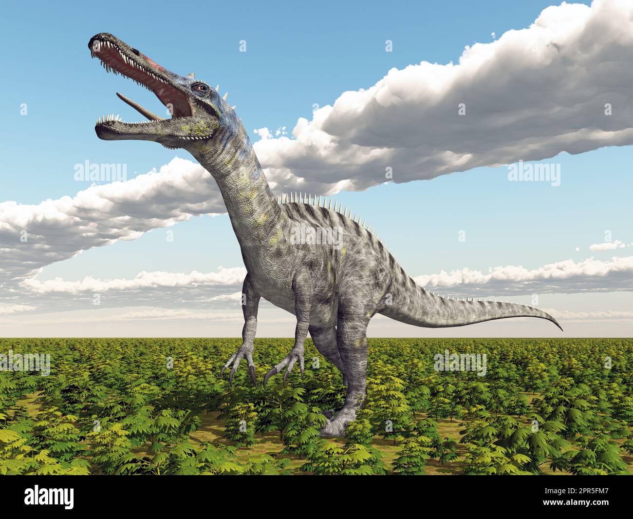 Dinosaur Suchomimus in a landscape Stock Photo - Alamy