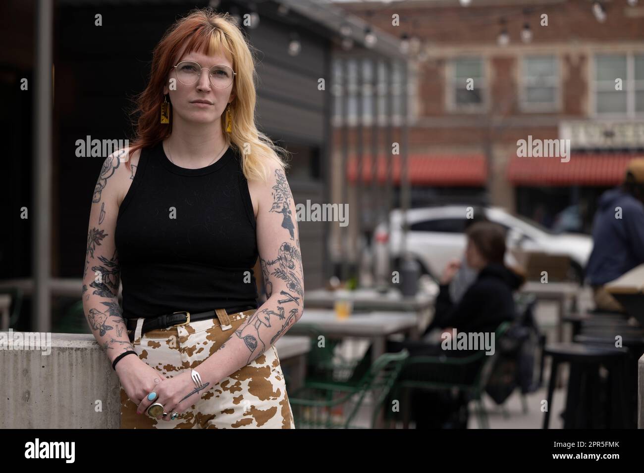 Erin Flint, 28, a student at the University of Montana, stands for a ...