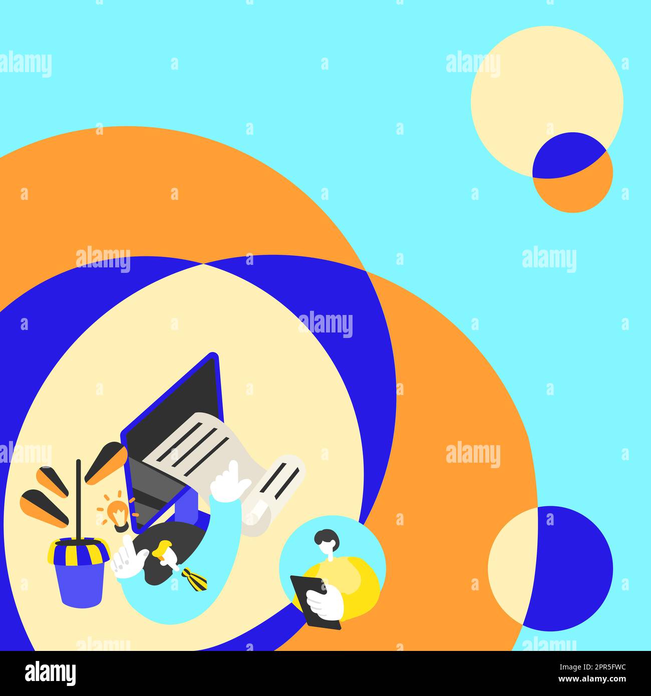 Businessman Thinking About New Ideas And Copying File, Businesswoman ...