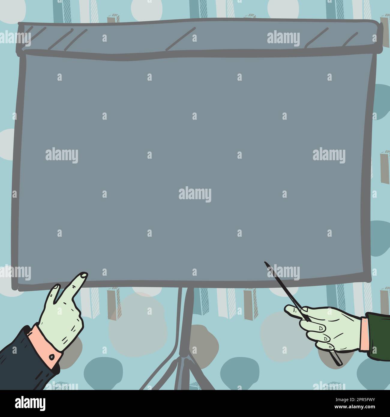 Businessman Pointing Finger Empty Presentation Board Representing ...