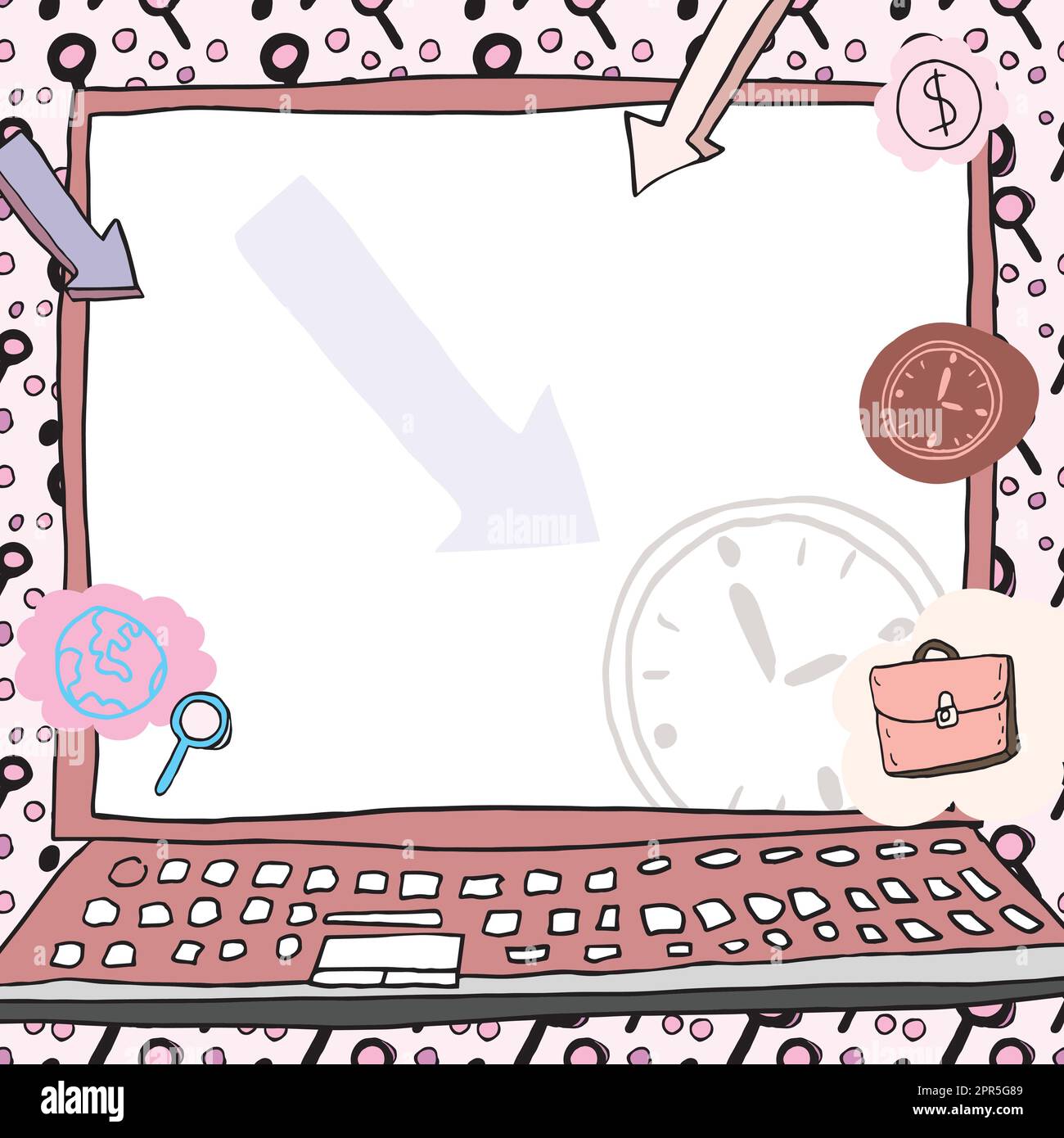 Blank frame decorated with arrows displaying business strategy leading ...