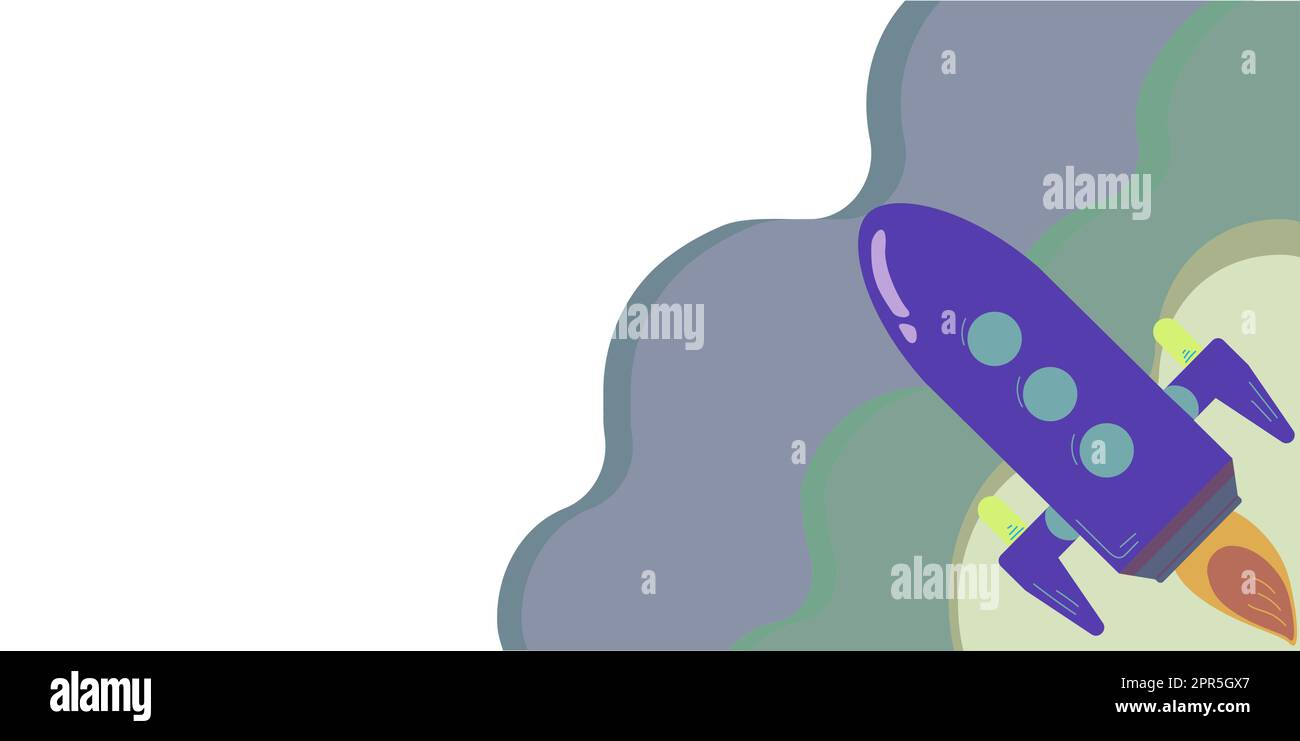 Rocket Taking Off Leaving Fire Behind And Presenting Important Message ...