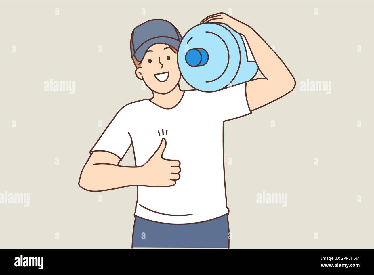 Happy smiling delivery service worker Stock Vector Images - Alamy