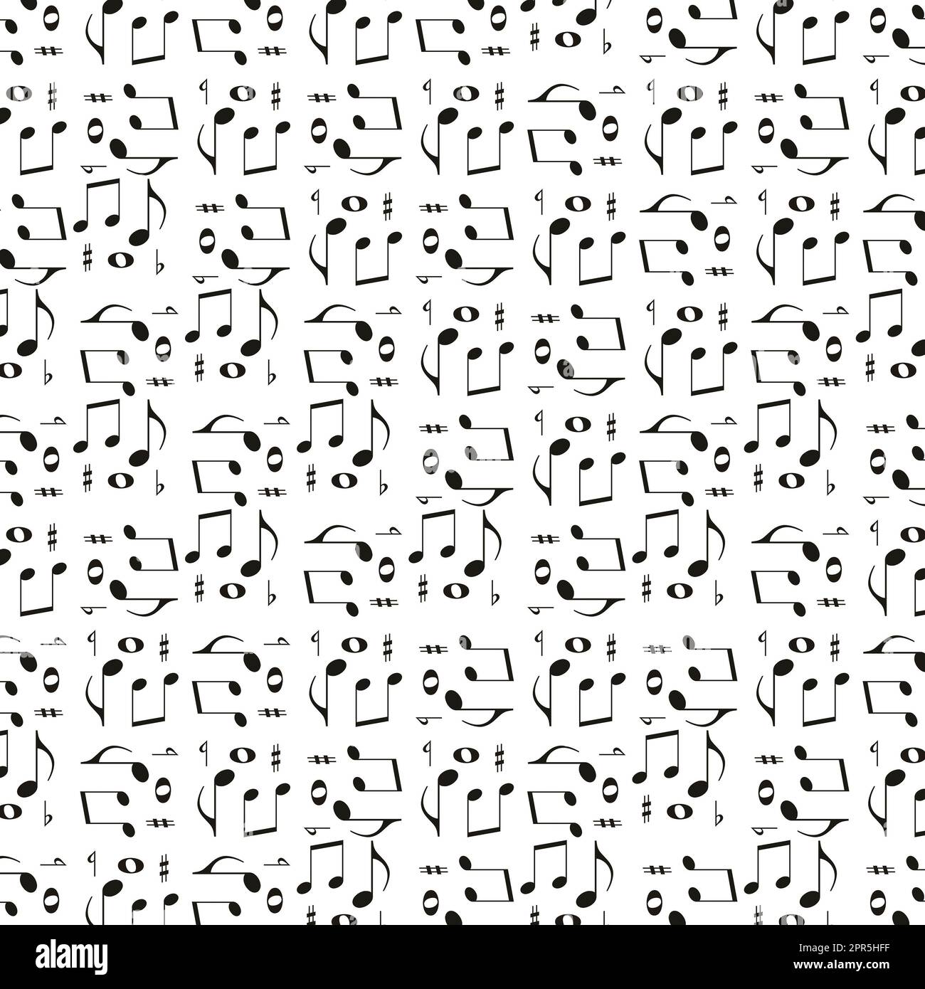 Musical symbols motif black and white background pattern Stock Photo ...