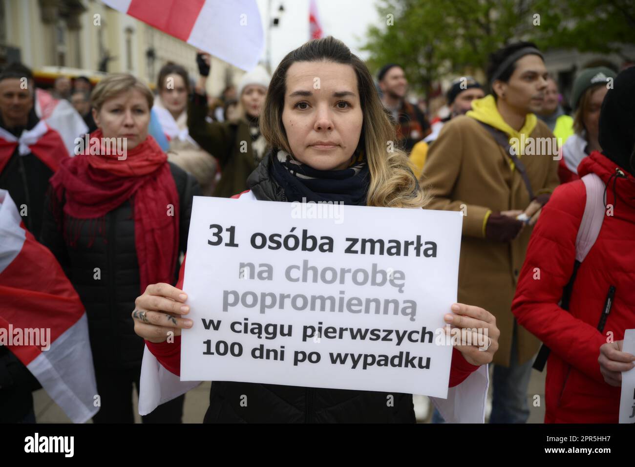 Warsaw Poland 26h April 2023 People Rally Under The Slogan No