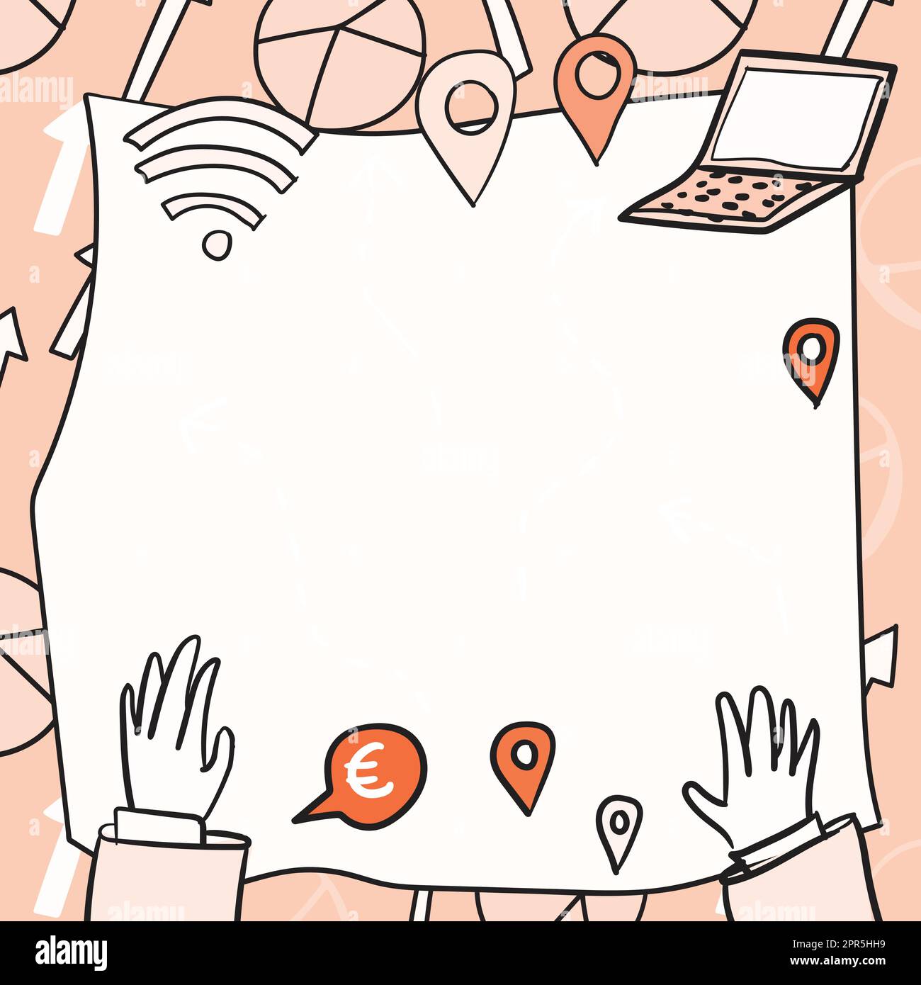 Hands On Blueprint With Routes And Ways Leading To Wireless Internet ...