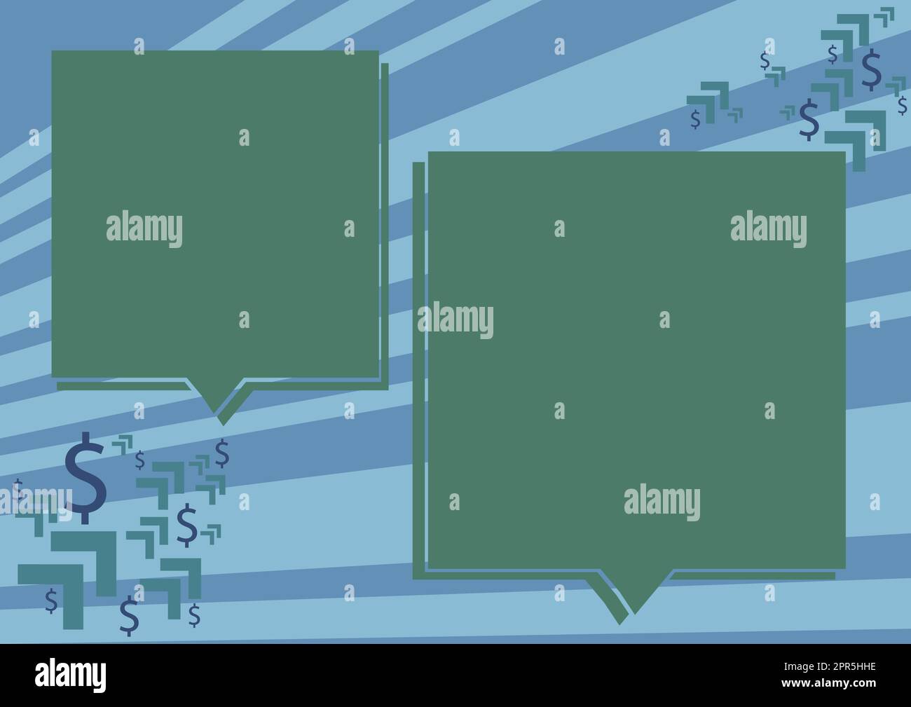 Two Colorful Overlapping Speech Bubble Drawing With Dollar Sign. Double ...